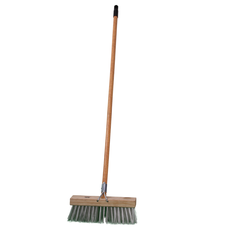 GUTTER BROOM 375mm COMPLETE STIFF BROWN FIBRE ACADEMY