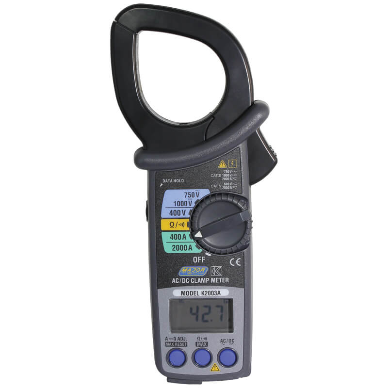 Major Tech K2003A 2000A AC/DC Clamp Meter, CAT IV 600V