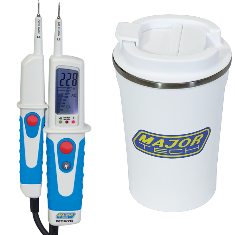 Major Tech MT476 LCD Voltage Tester ACV, DCV & Continuity, CAT IV 600V