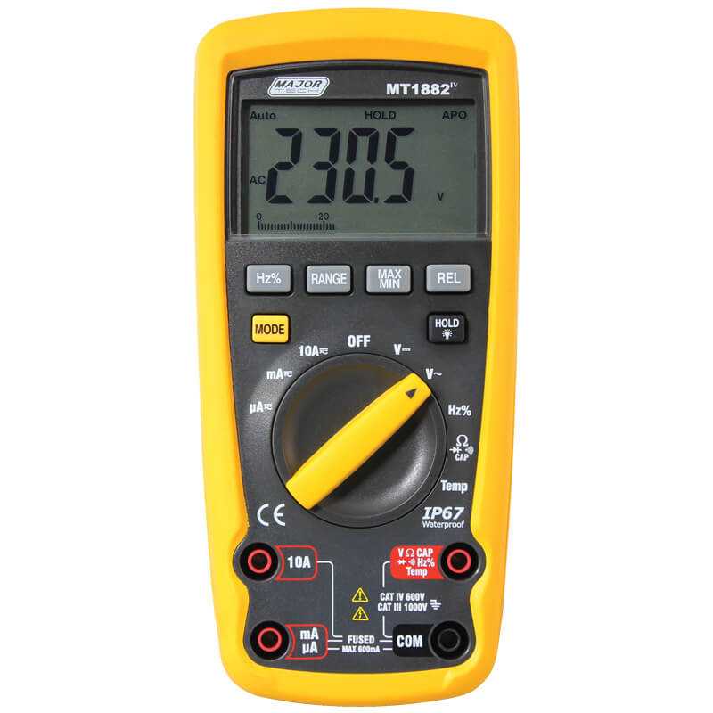 Major Tech MT1880 Auto Ranging DMM, VGB, CATIV 600V IP67 - Multimeter