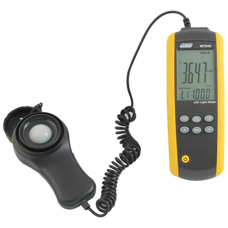 Major Tech MT942 Digital LED Light Meter, 0.1 Lux to 400,000 Lux