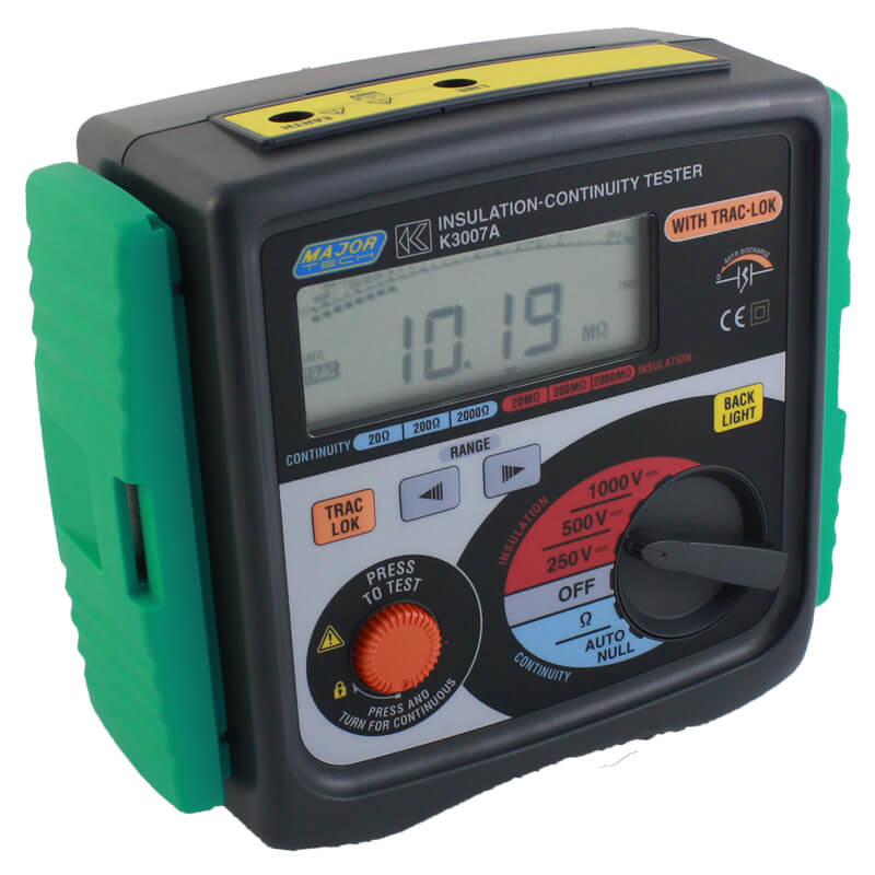 Major Tech K3007 250/500/1000V Digital Insulation Tester, IP54 Casing